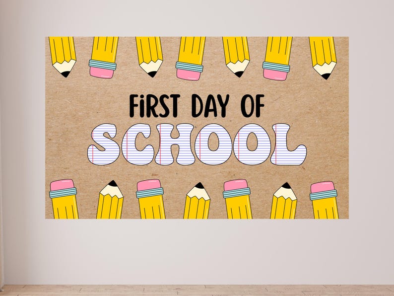First Day of School Painted Banner Template, Welcome Back to School ...