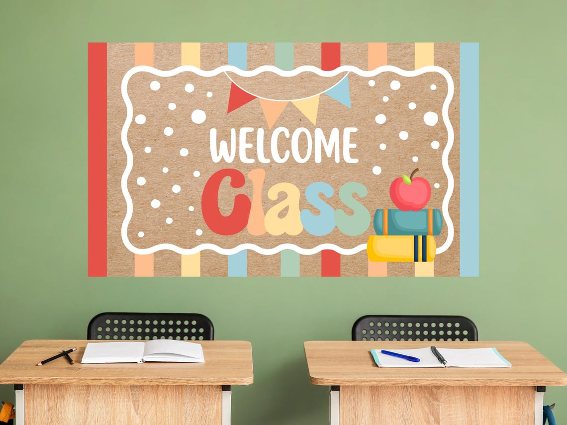 Welcome Class Painted Banner Template, Welcome Back to School Colorful ...