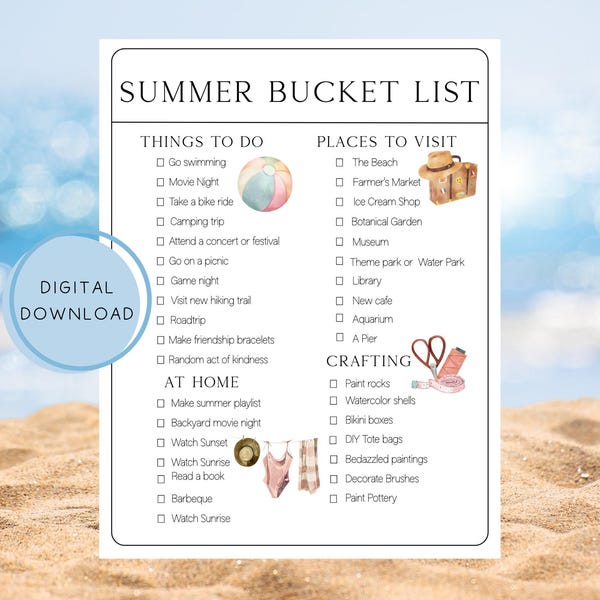 Summer Bucket List For Adults