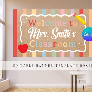 Editable Custom Teacher Name Welcome Classroom Painted Banner, First ...