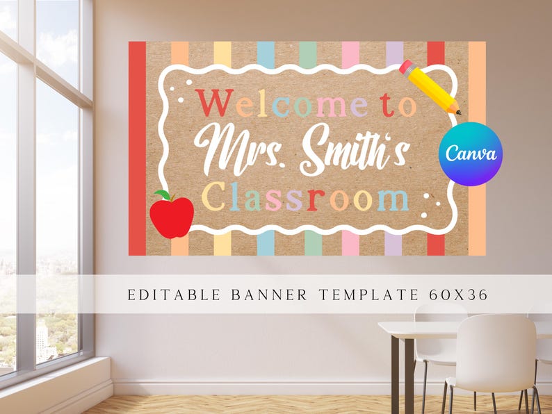 Editable Custom Teacher Name Welcome Classroom Painted Banner, First ...