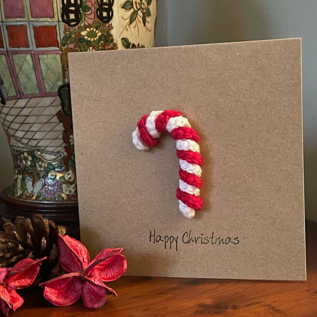 Handmade Christmas Card - Candy Cane - Etsy
