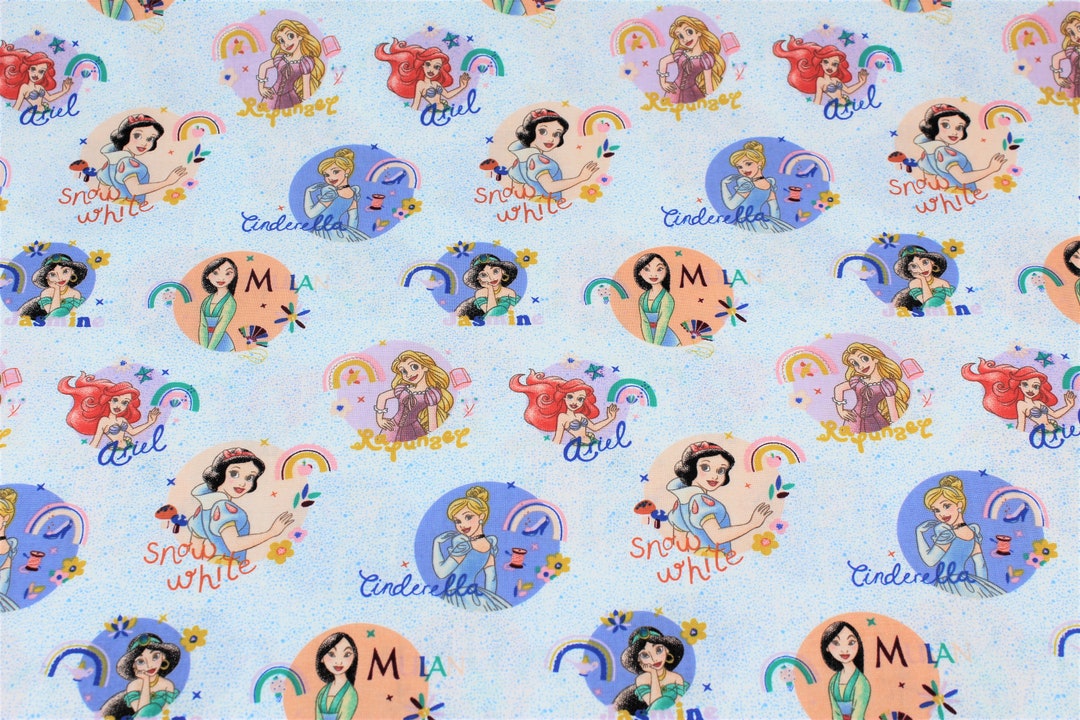 Disney Princesses Fat Quarter 18 X 21 100% Cotton Fabric, Craft Fabric ...