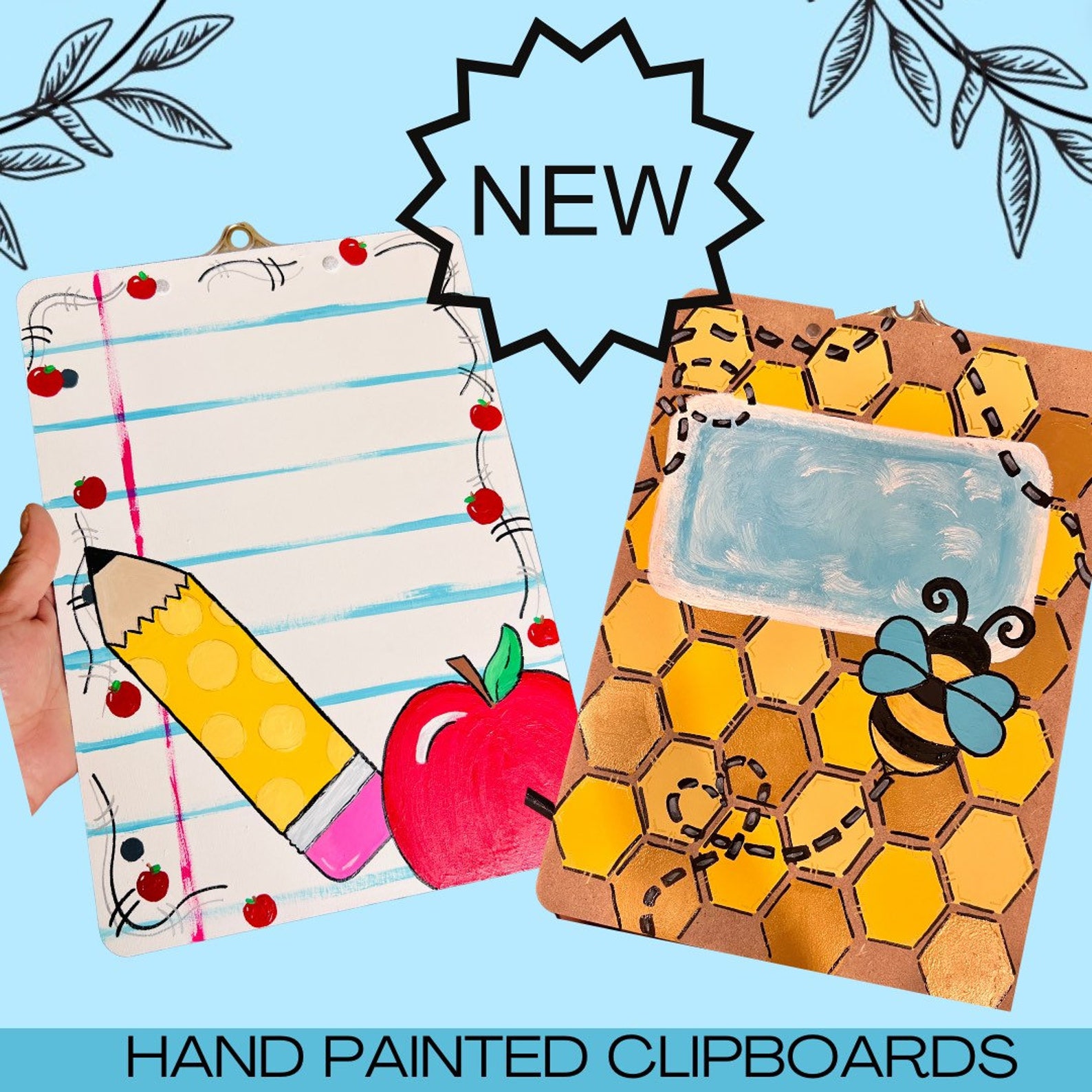 Handpainted Clipboards Completely Customizable Many Styles Teacher Gift ...