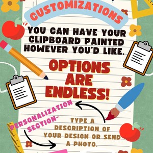 Handpainted Clipboards Completely Customizable Many Styles Teacher Gift ...