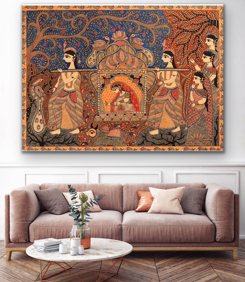 Ram vivah Madhubani Painting - Etsy