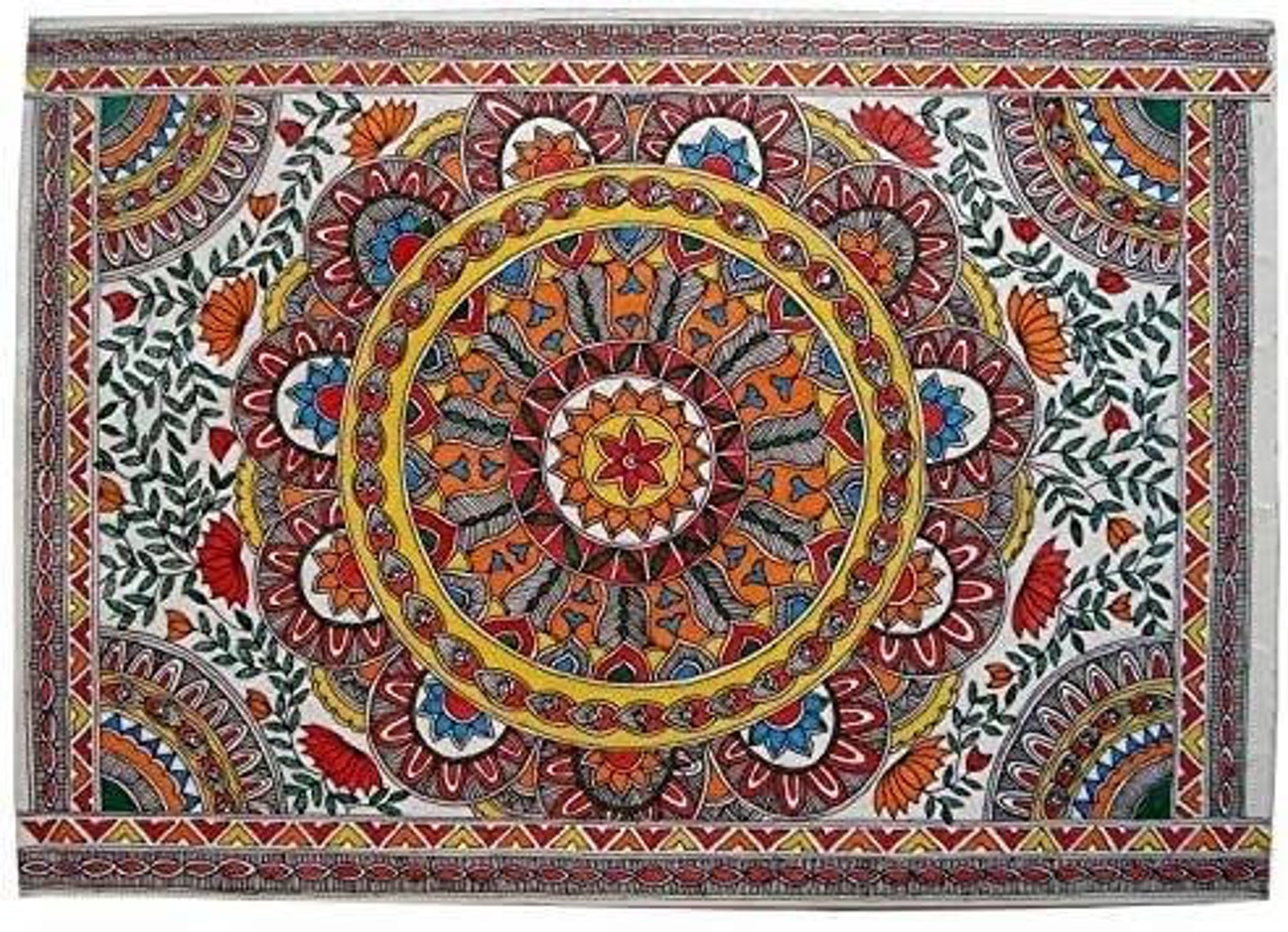 Fusion of Mandala and Madhubani Painting - Etsy