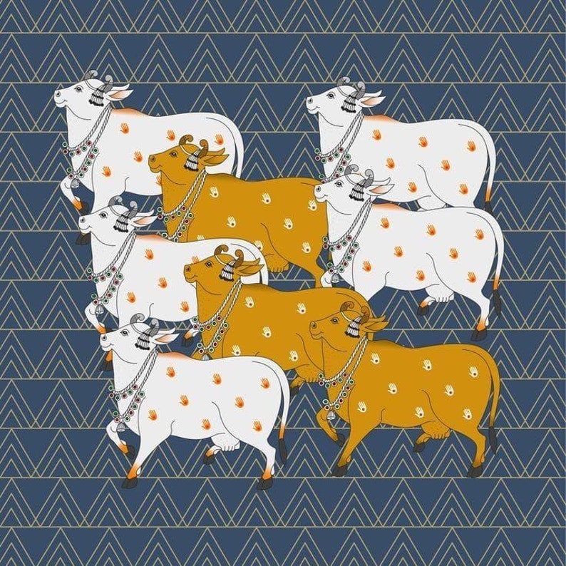 Pichwai Cow Series-01 - Etsy