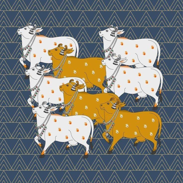Pichwai Cow Series-01 - Etsy