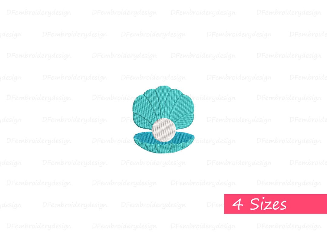 Sea Shell Pearl Embroidery Design: Coastal Machine Pattern (PES DST JEF ...