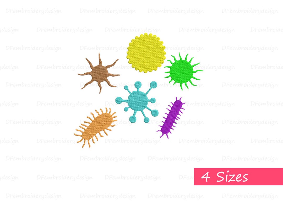 Mini Bacteria Embroidery Designs: Virus Pattern (digital Download) - Etsy