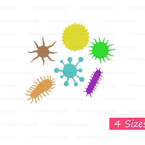 Mini Bacteria Embroidery Designs: Virus Pattern (digital Download) - Etsy