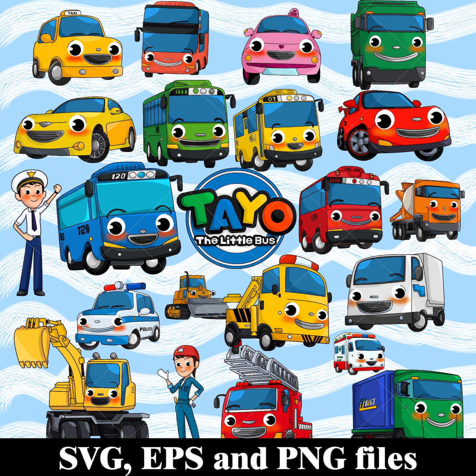 Tayo der kleine Bus SVG Bundle tayo der kleine Bus Tayo | Etsy