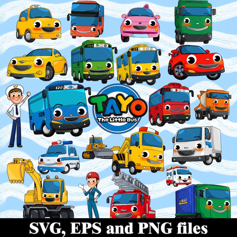 Tayo el paquete SVG Little Bus tayo el pequeño autobús - Etsy España
