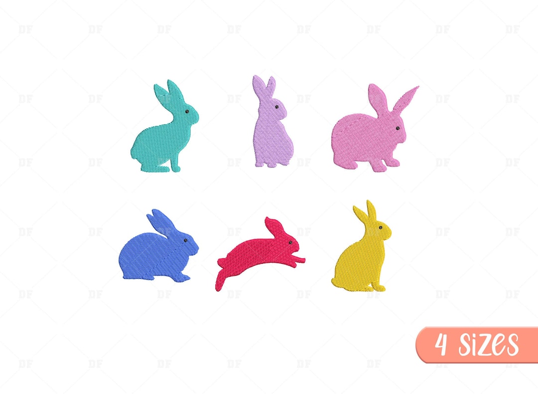 Mini Bunny Embroidery Designs, Bunny Silhouette Embroidery Designs ...