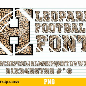 Leopard Football Font: PNG Letters and Numbers (digital Download) - Etsy