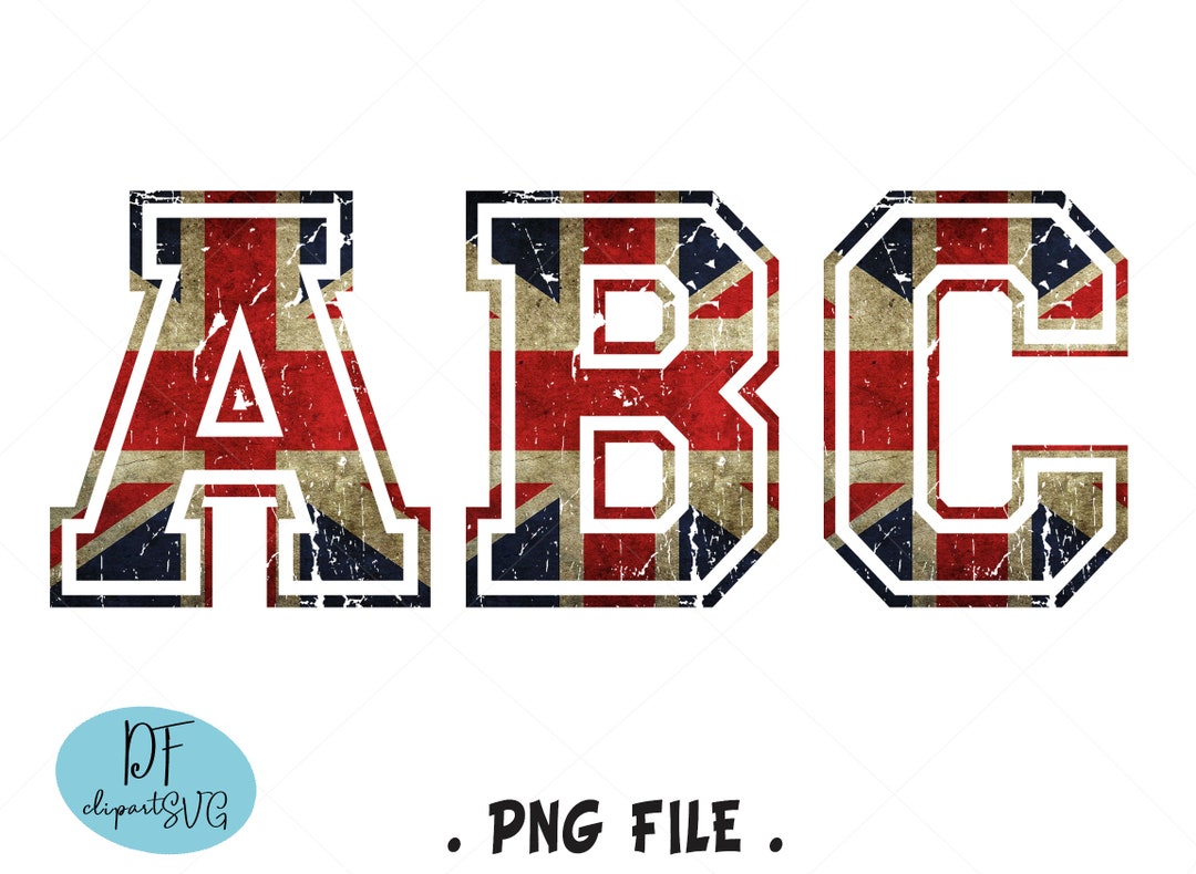 United Kingdom Flagge Alphabet Schrift, UK Alphabet Clip Art, Sofort Download, United Kingdom ...