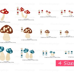 Mini Mushroom Embroidery Designs, Cute Fungi Bundle (digital Download ...