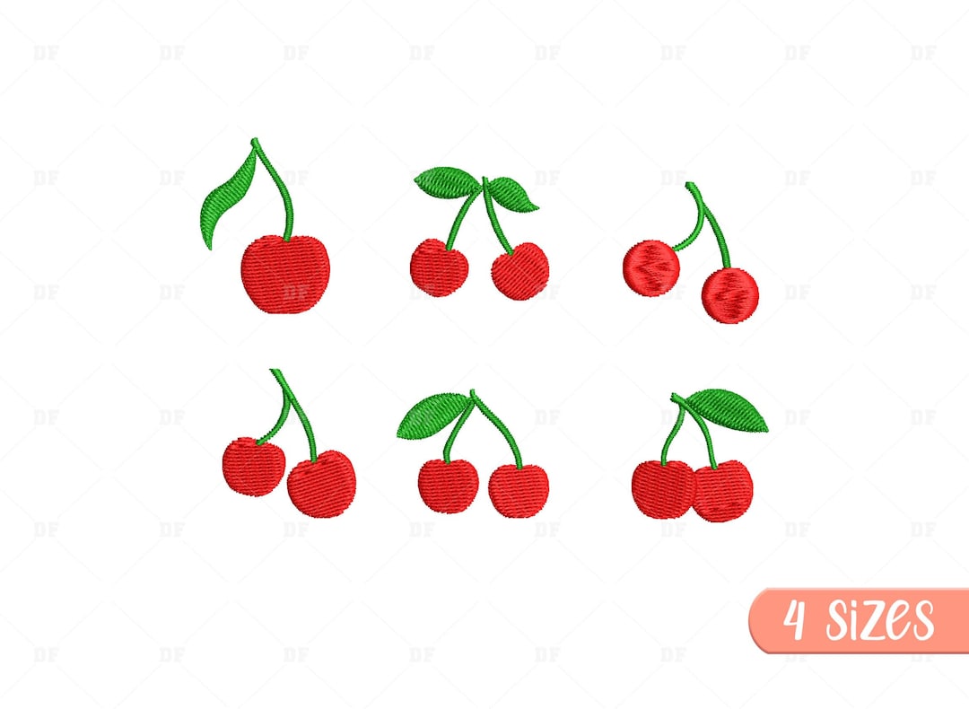 Mini Cherry Embroidery Designs, Cherries Cherry Embroidery Design ...