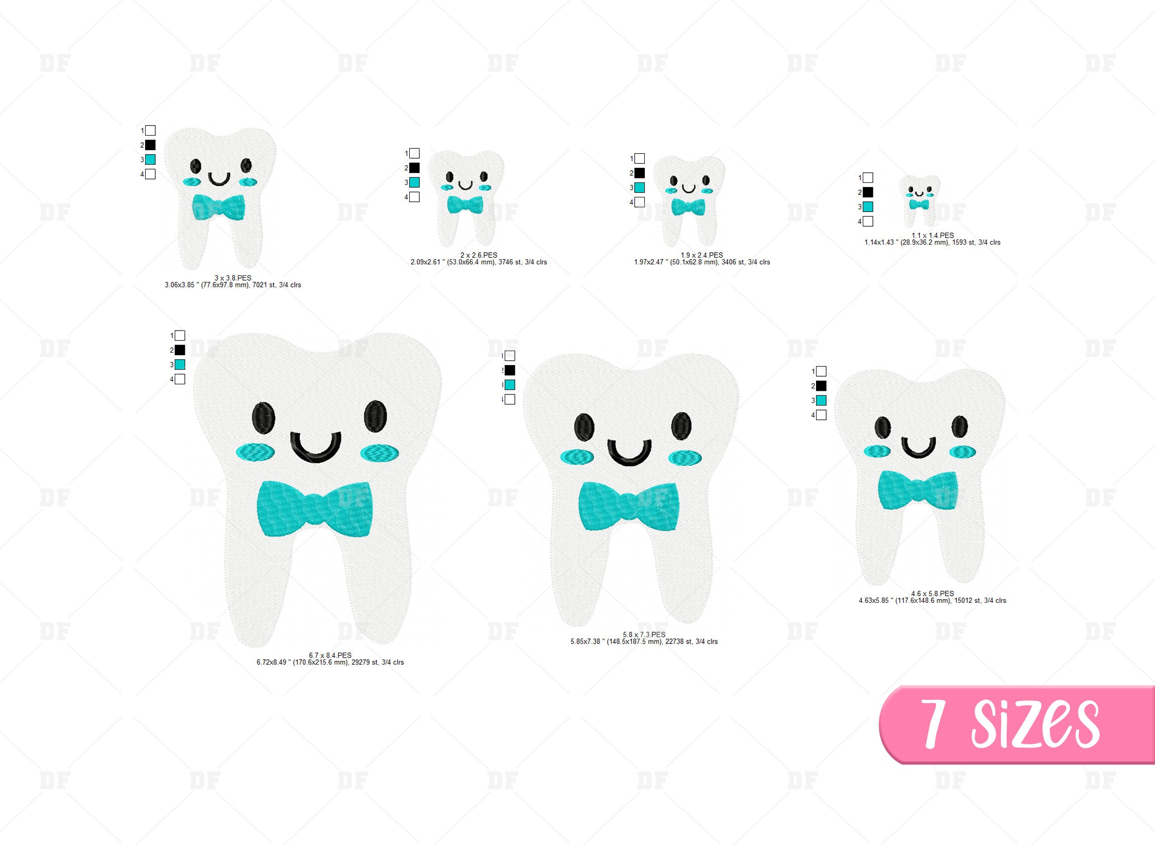 Mini Tooth Fairy Embroidery Designs Footh Embroidery Design - Etsy