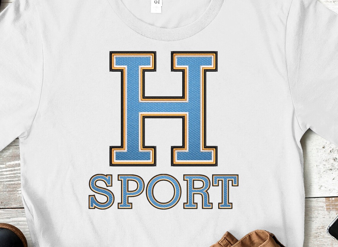 Sport Font Embroidery Design: Double Outline Letters (5 Sizes) - Etsy