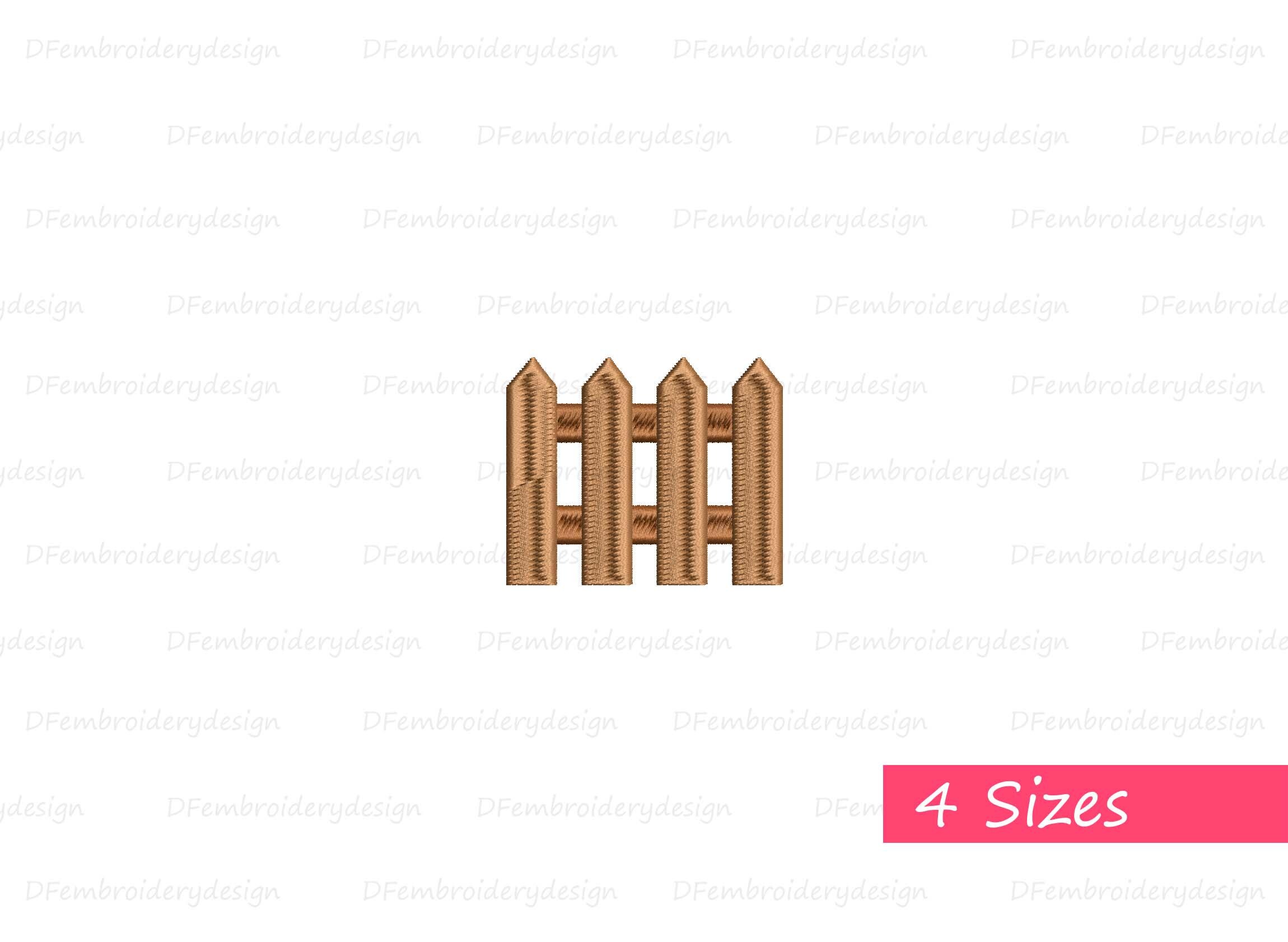 Mini Wooden Fence Embroidery Design: Rustic Garden Pattern (digital ...