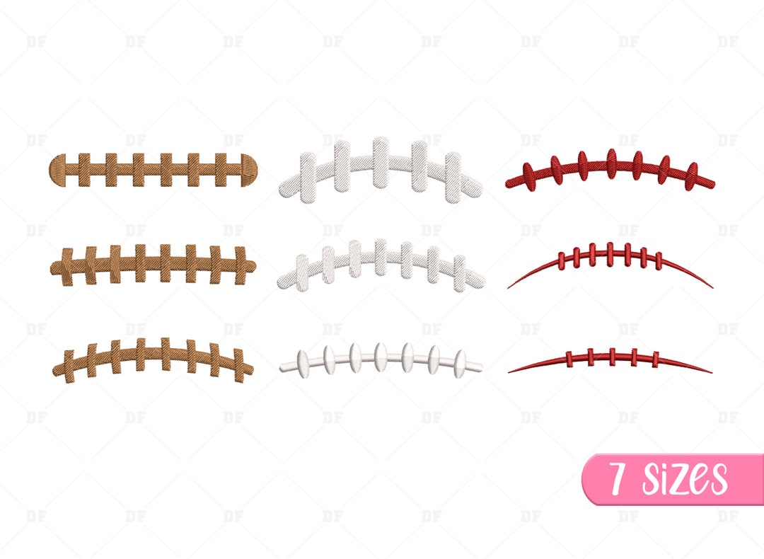 Football Laces Embroidery Design: Mini Applique, 7 Sizes (digital ...