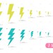 Lightning Bolt Embroidery Design: Mini Sizes (digital Download) - Etsy
