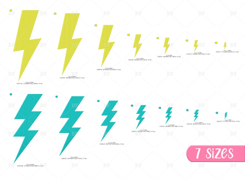 Lightning Bolt Embroidery Design Mini Lightning Bolt - Etsy