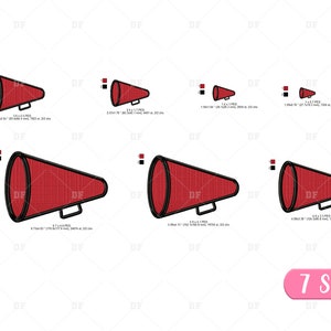 Megaphone Cheerleader Embroidery Design, Megaphone Embroidery Bundle ...