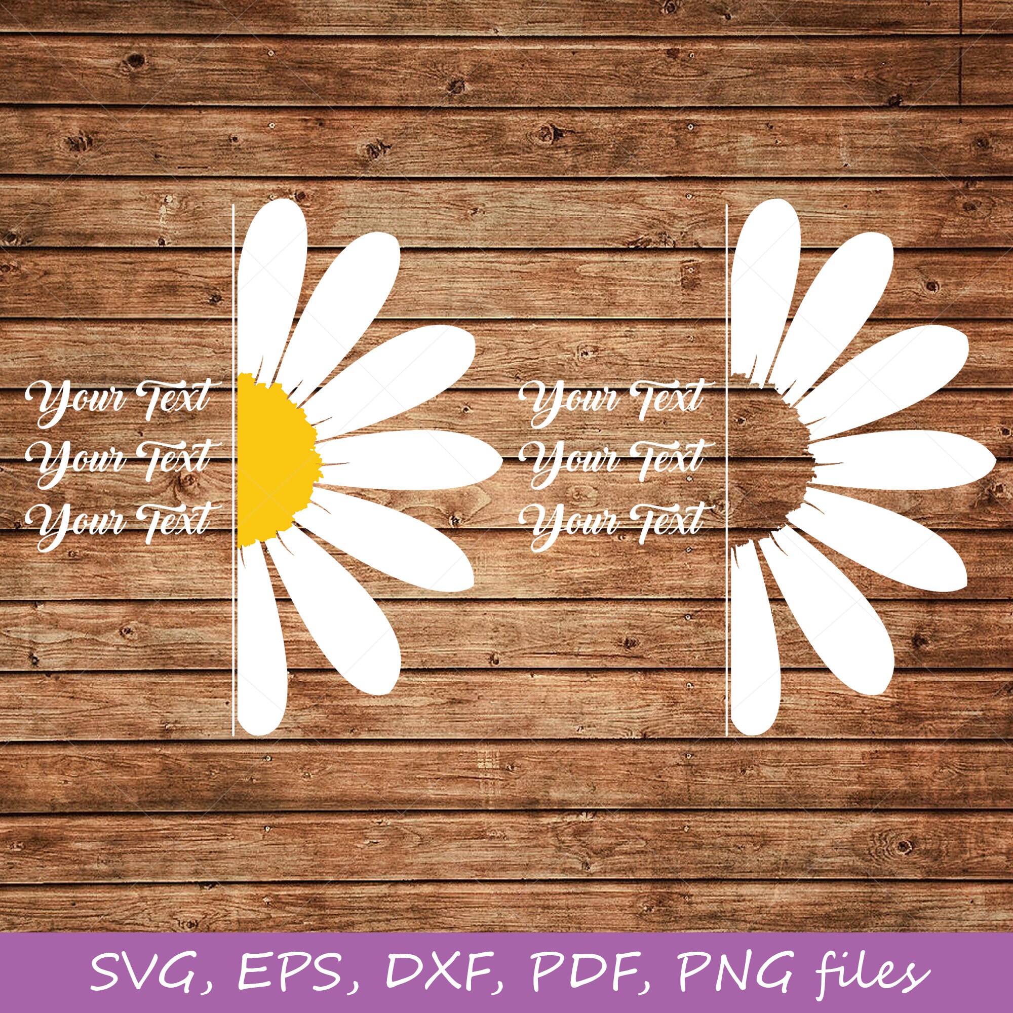 Daisy SVG Bundle Daisy Split Name Frame SVG Flower Svg - Etsy