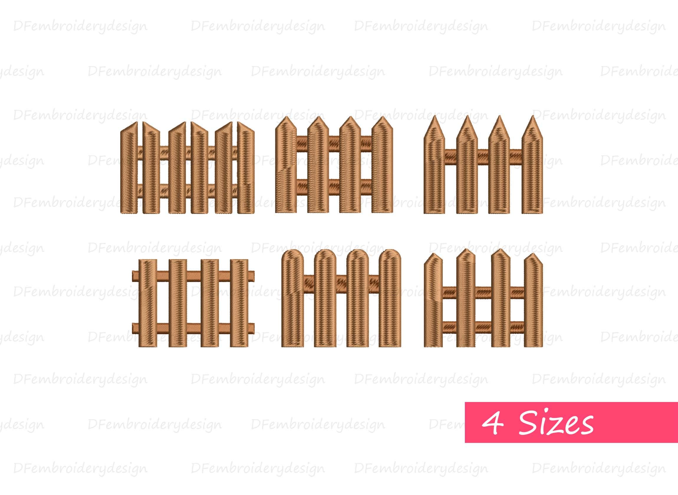 Mini Wooden Fence Embroidery Design: Rustic Garden Pattern (digital ...
