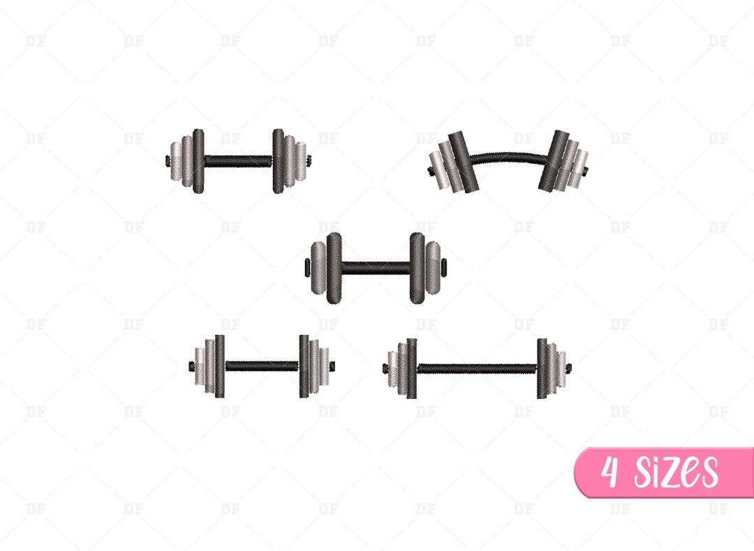Mini Weights Embroidery Designs, Weights Embroidery Designs, Dumbbell ...