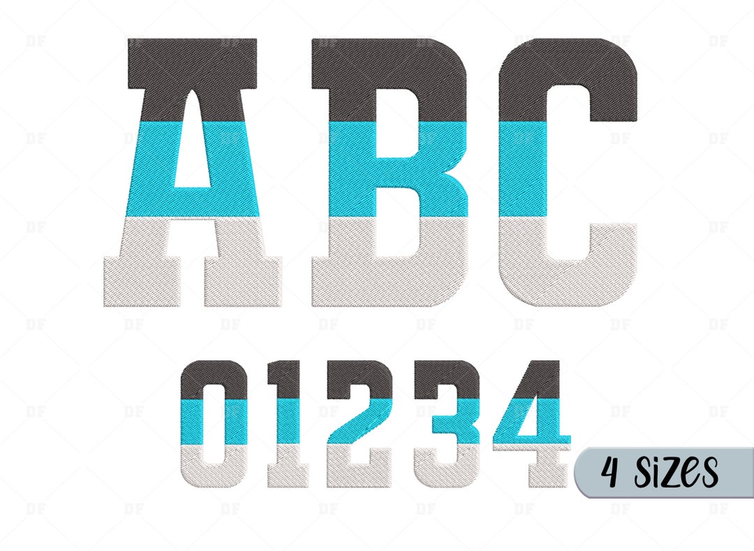 Sport Font Embroidery Design, Large Block Embroidery Font Alphabet ...