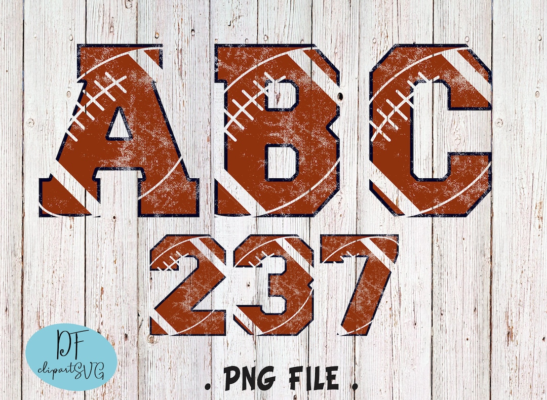 Football PNG Font: Letters and Numbers (digital Download) - Etsy
