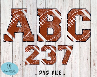 American Football Font Football PNG Letters and Numbers - Etsy