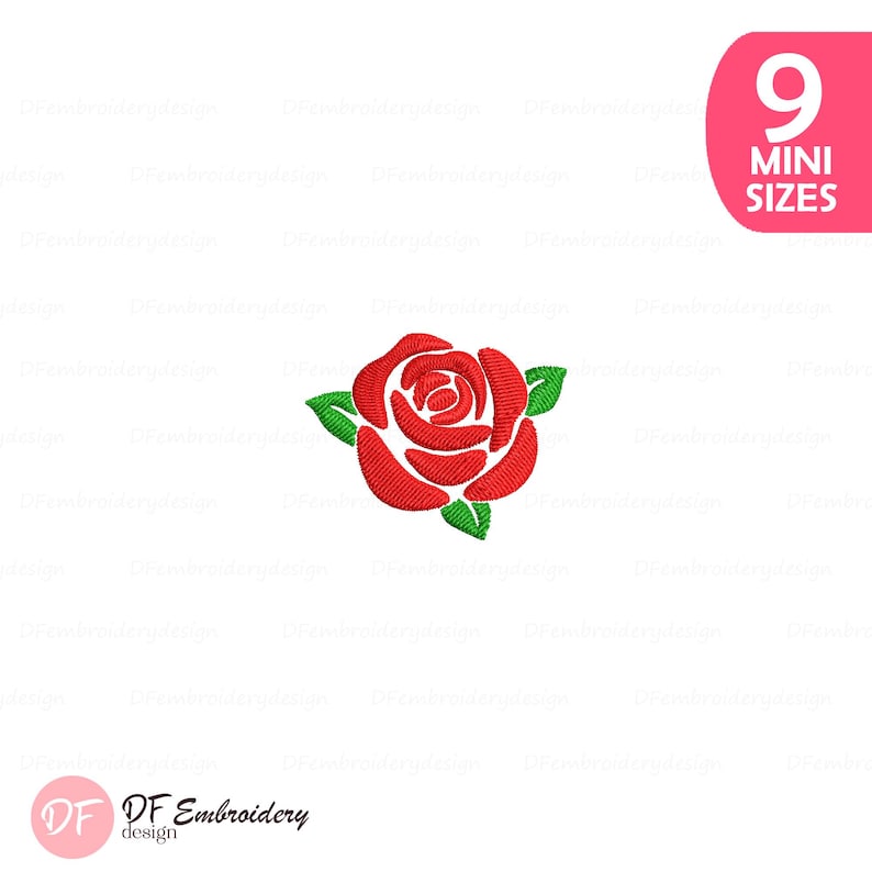 Mini Rose Embroidery Design, 9 Sizes (instant Download) - Etsy