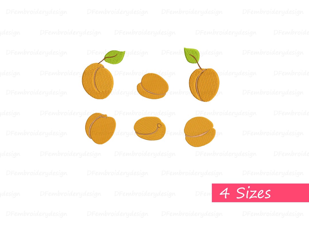 Mini Apricot Embroidery Designs: Fruit Embroidery (digital Download) - Etsy