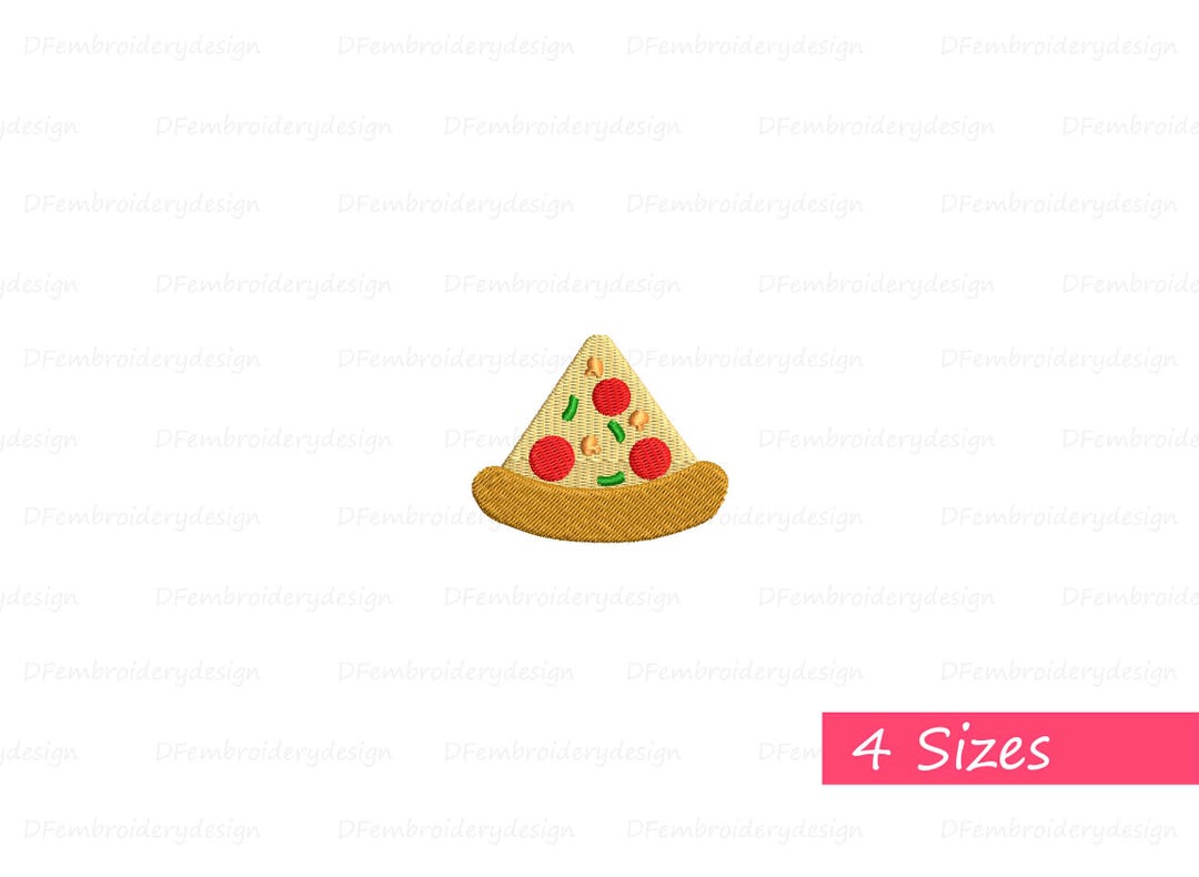Pizza Embroidery Design - Fast Food Machine Embroidery File - Cute ...