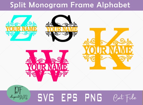 Split Monogram Frame Alphabet Bundle Split Monogram | Etsy