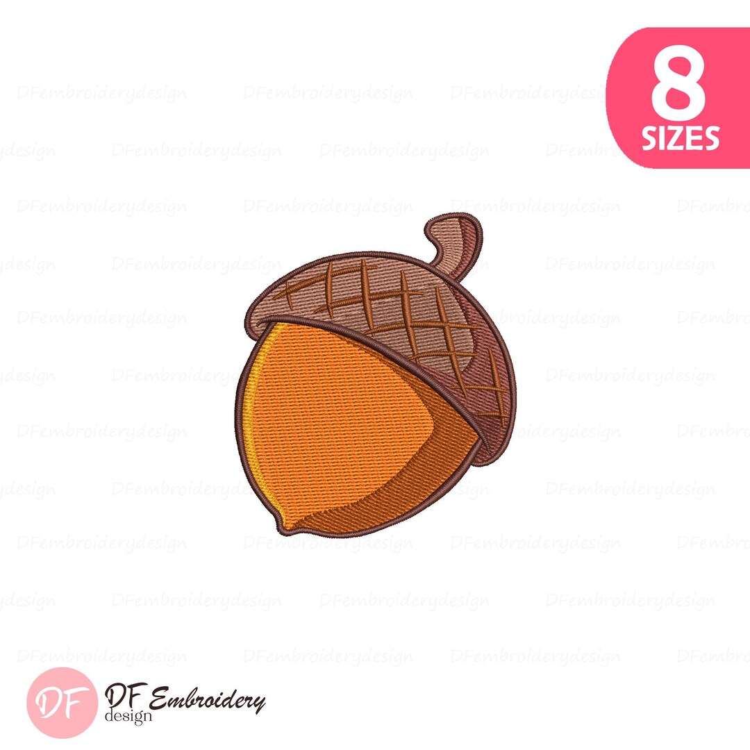 Mini Acorn Embroidery Design – Small Autumn for Machine Embroidery File ...