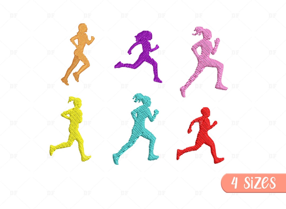 Mini Run Girl Embroidery Designs, Run Embroidery Designs, Machine ...