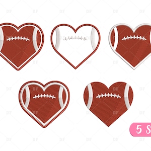 Football Heart Embroidery Design: 5 Sizes (digital Download) - Etsy