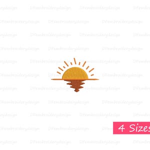 Beach Sunset Embroidery Designs: Nature Landscape Pattern (instant ...