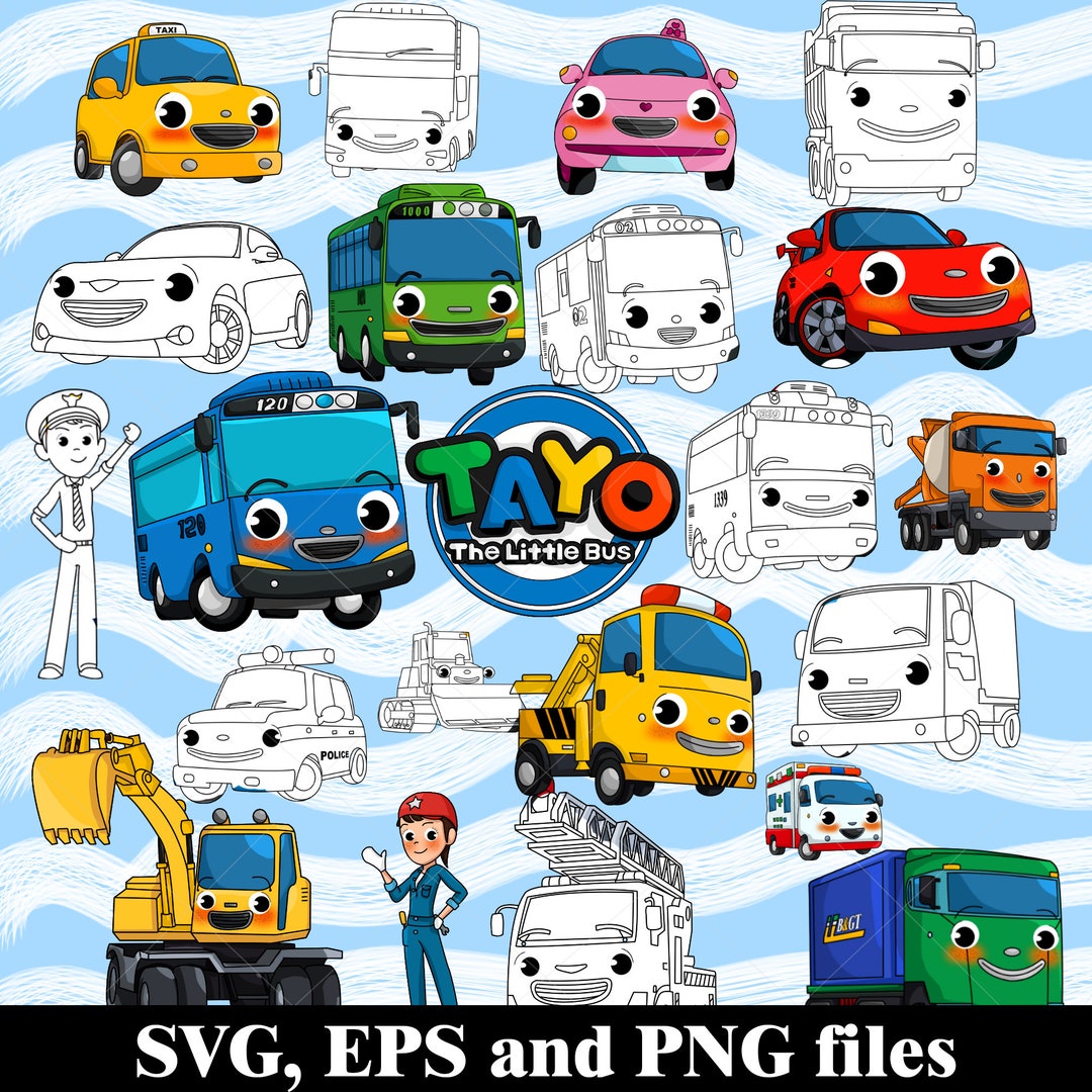 Tayo the Little Bus SVG Bundle Tayo the Little Bus Tayo - Etsy