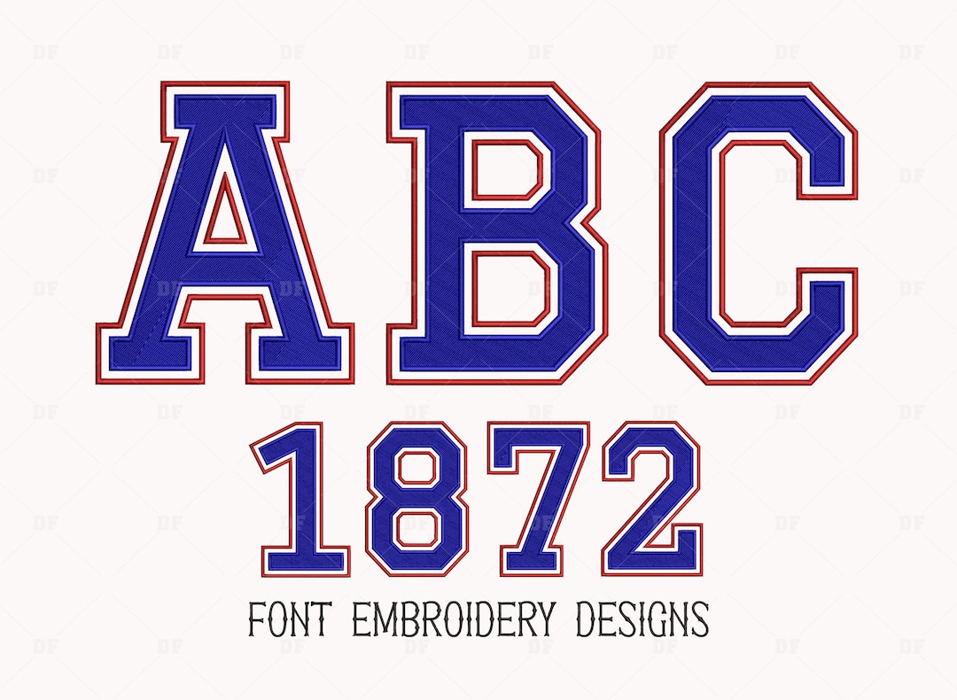 Varsity Font Embroidery Design: Athletic Letters & Numbers (4 Sizes) - Etsy