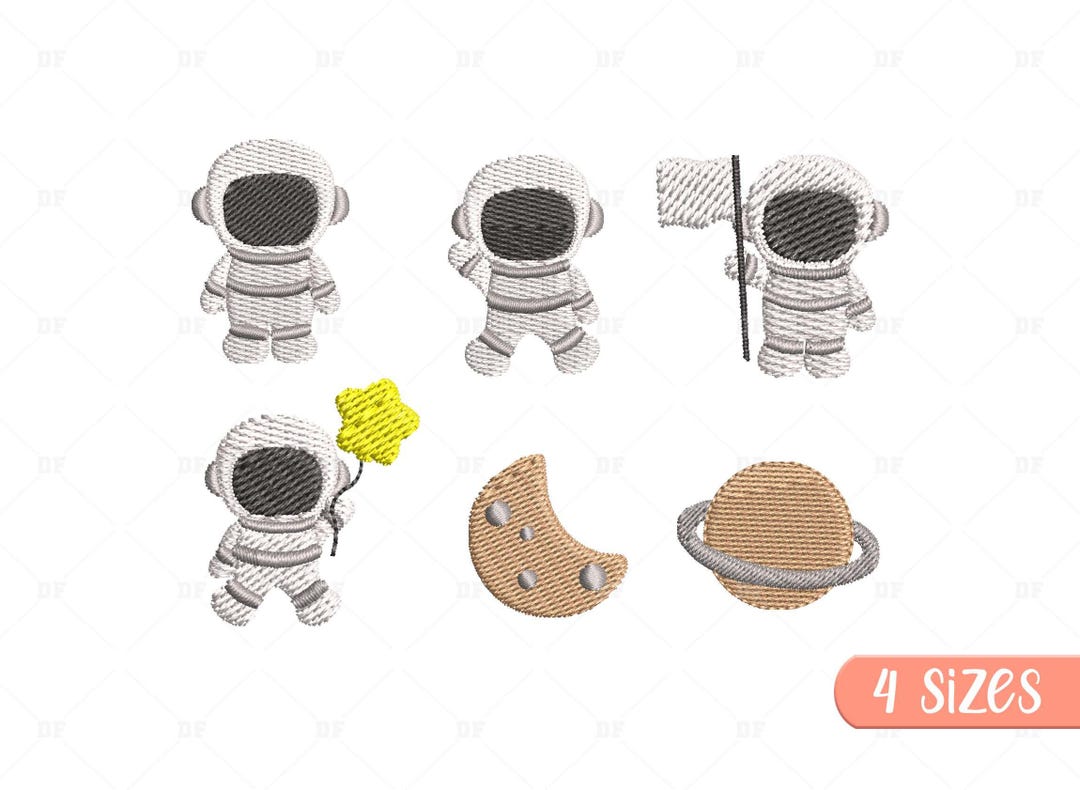 Astronaut Embroidery Design - Space Machine Embroidery File - Galaxy ...