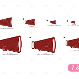 Megaphone Cheerleader Embroidery Design, Megaphone Embroidery Bundle ...