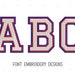 Sport Font Embroidery Design: Double Line Letters (4 Sizes) (digital ...