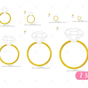 Diamond Ring Embroidery Design: Wedding Jewelry Applique (7 Sizes ...